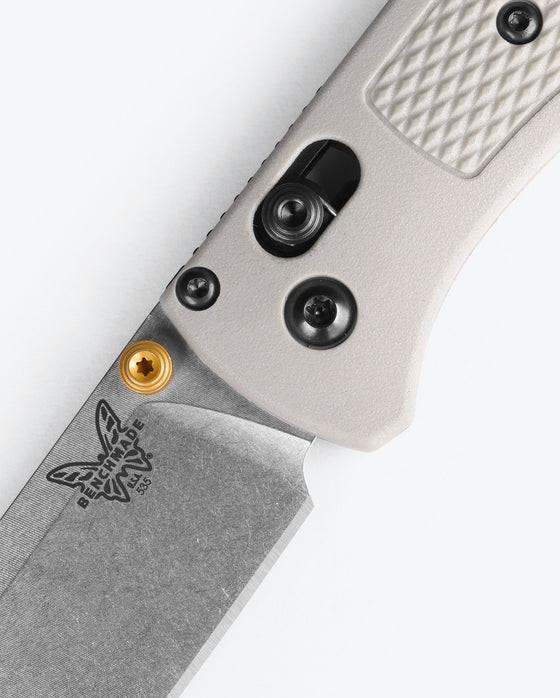 Benchmade 535-12 Bugout Drop Point Plain Edge Tan Grivory Stonewash ...