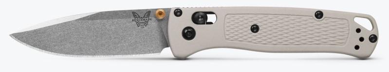 Benchmade 535-12 Bugout Drop Point Plain Edge Tan Grivory Stonewash ...