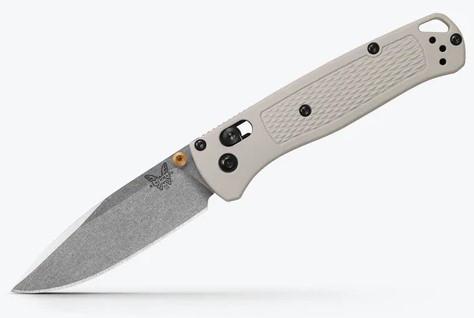 Benchmade 535-12 Bugout Drop Point Plain Edge Tan Grivory Stonewash ...