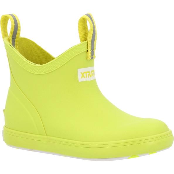 Xtratuf XKAB800C Little Kids Waterproof Neon Yellow Ankle Deck Boot