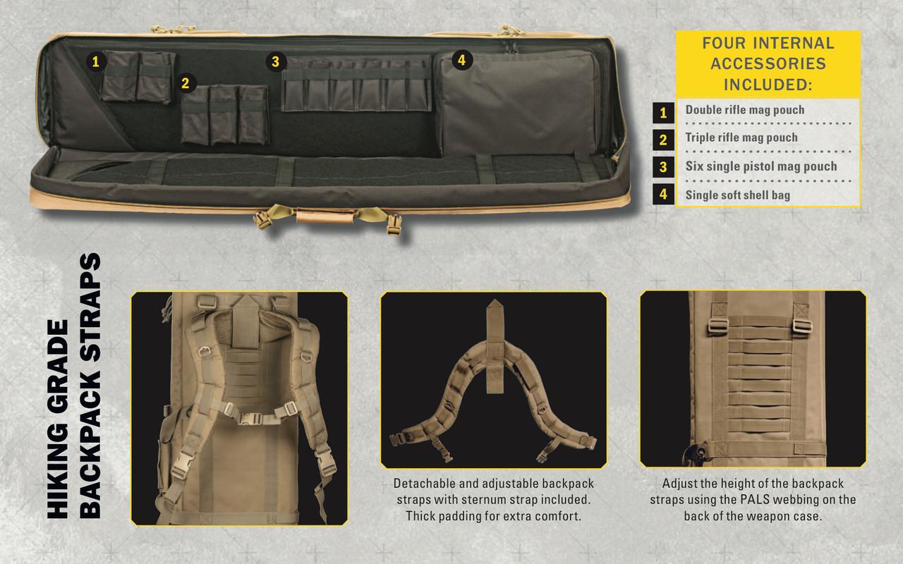 Voodoo Tactical 3-Gun Competition Weapon Case 15-7622 with Backpack Straps