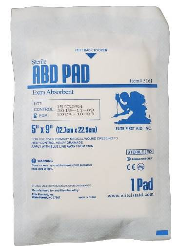 Elite First Aid 5in x 9in Abdominal Pad