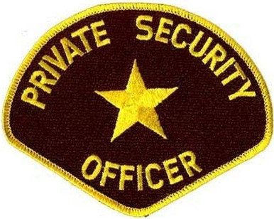 Hero's Pride Private Security Officer Patch-Med Gold on Brown