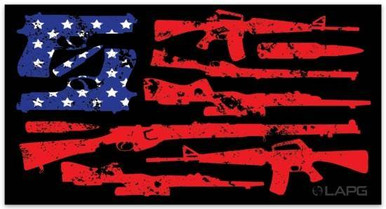 LA Police Gear Guns Flag Sticker