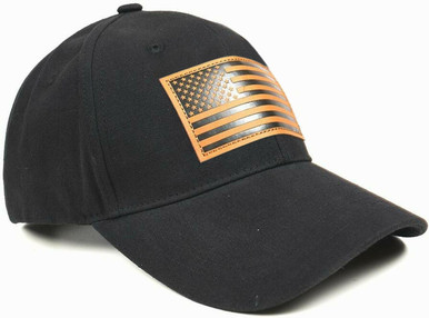 LA Police Gear Leather Flag Patch Hat