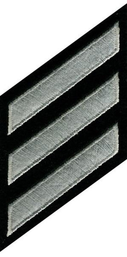 Hero's Pride Hashmarks 5379 Silver Grey on Black Embroidered Patch