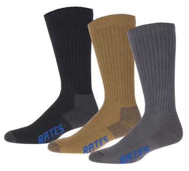Bates 6PK Cotton Men's Comfort Crew Sock