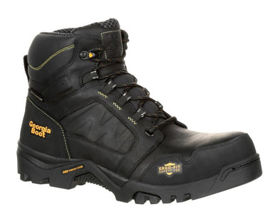 Georgia Boot Amplitude 6" Black Leather Waterproof Composite Toe Work Boot