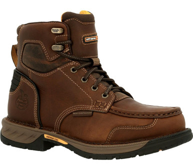 Georgia Boot Athens 360 6" Brown Leather Waterproof Moc Toe Boot