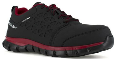 Reebok Men's Black and Red Sublite Cushion Composite Toe Work Shoe RB4058