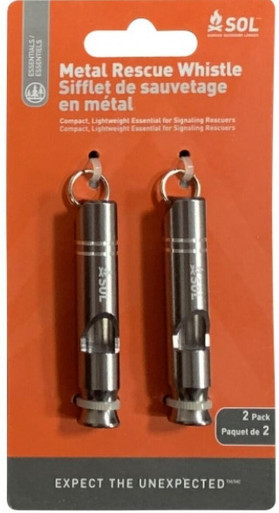 Adventure Medical Kits SOL 2-Pack Slim Howler Rescue Whistle 0140-0014