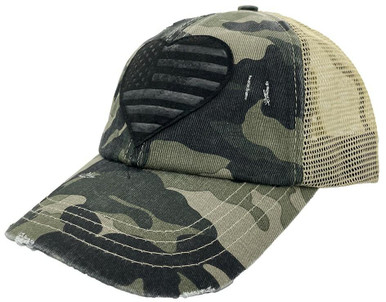 LAPG Women's Pont Tail Heart Flag Hat - Factory Seconds