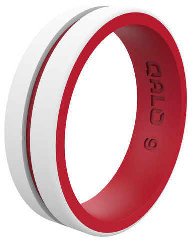 QALO Folds of Honor Women's White/Red Nurse Strata Ring QS9-FRFHNSWR