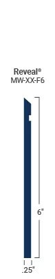 Millwork Contoured Wall Base - Reveal - 6in Height, 8ft Length, 1/4in ...