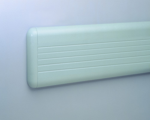 144in x 7.75in, Vinyl Wall Guard Rnded Top Bot Rcycld Plstc