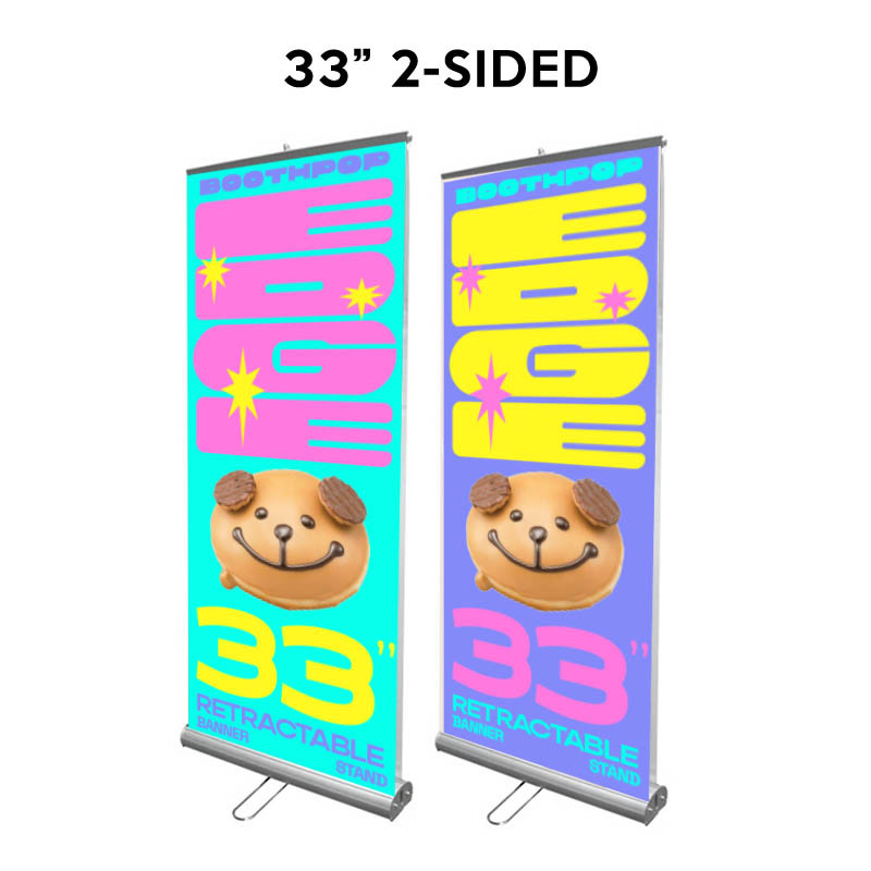 33" Edge Double Sided Banner Stand With Front & Back Banners (BS33DS)