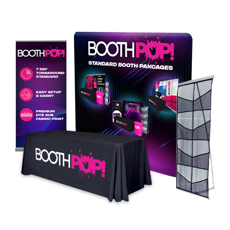 BoothPOP! Trade Show Display Standard Booth Package (A) w/ Straight ...