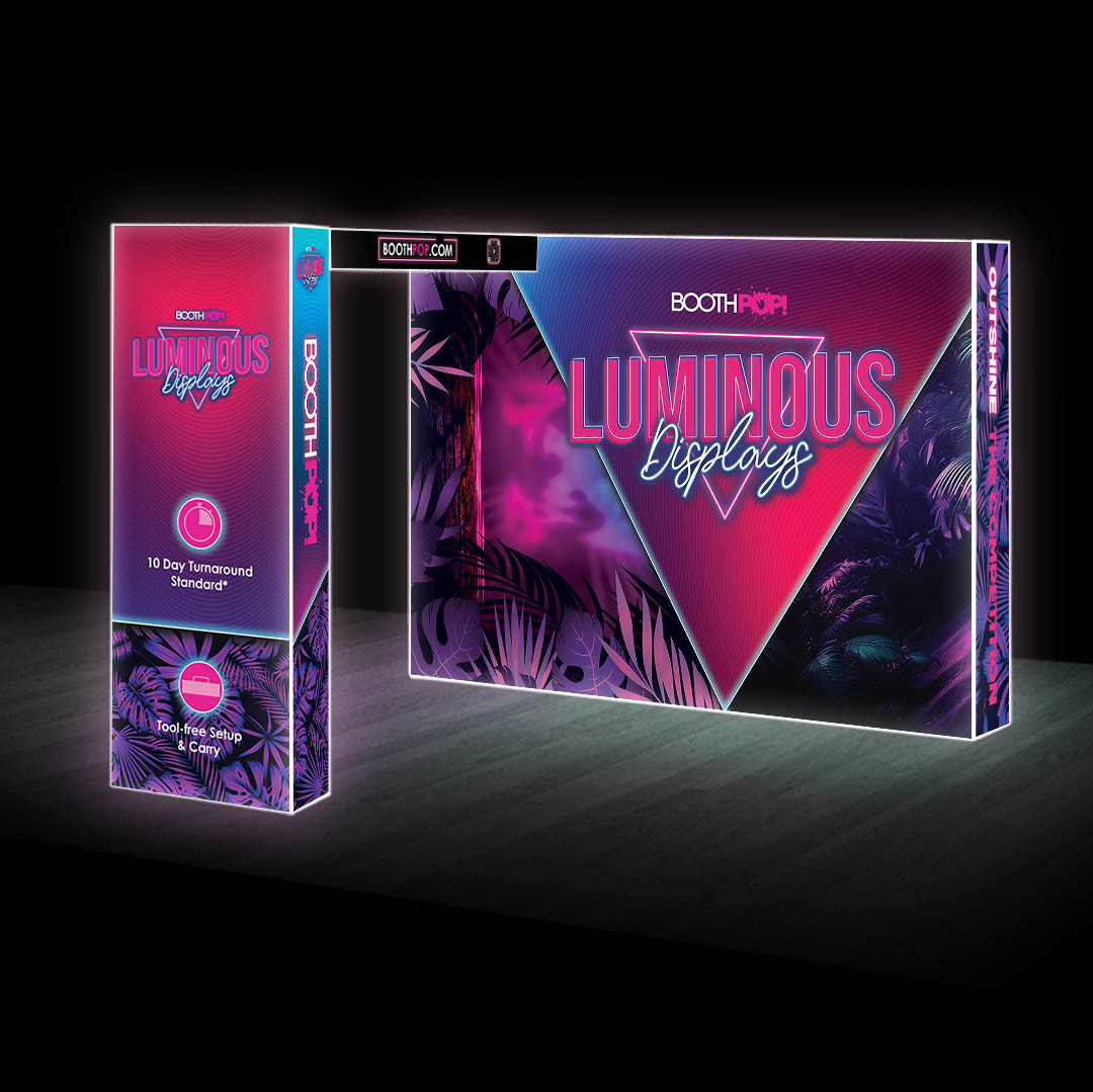 Luminous 10x10 Backlit Trade Show Booth Display Kit Backdrop & Arch (E)