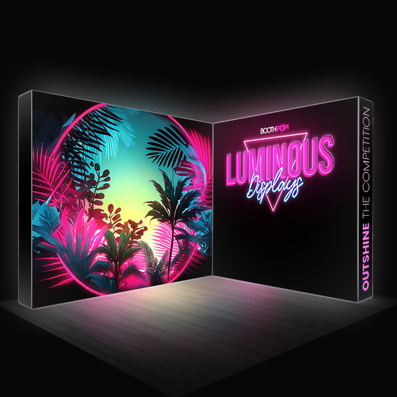 Luminous L-Shaped Corner Backlit Trade Show Booth Display Kit (A)