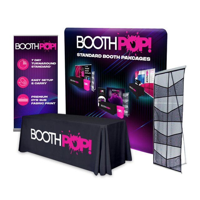 BoothPOP! Trade Show Display Standard Booth Package (A) w/ Straight ...