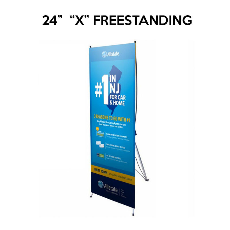 24" Edge X Frame Free Standing Banner Stand (BS24X)