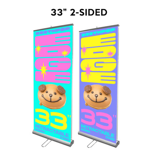 33" Edge Double Sided Banner Stand With Front & Back Banners (BS33DS)