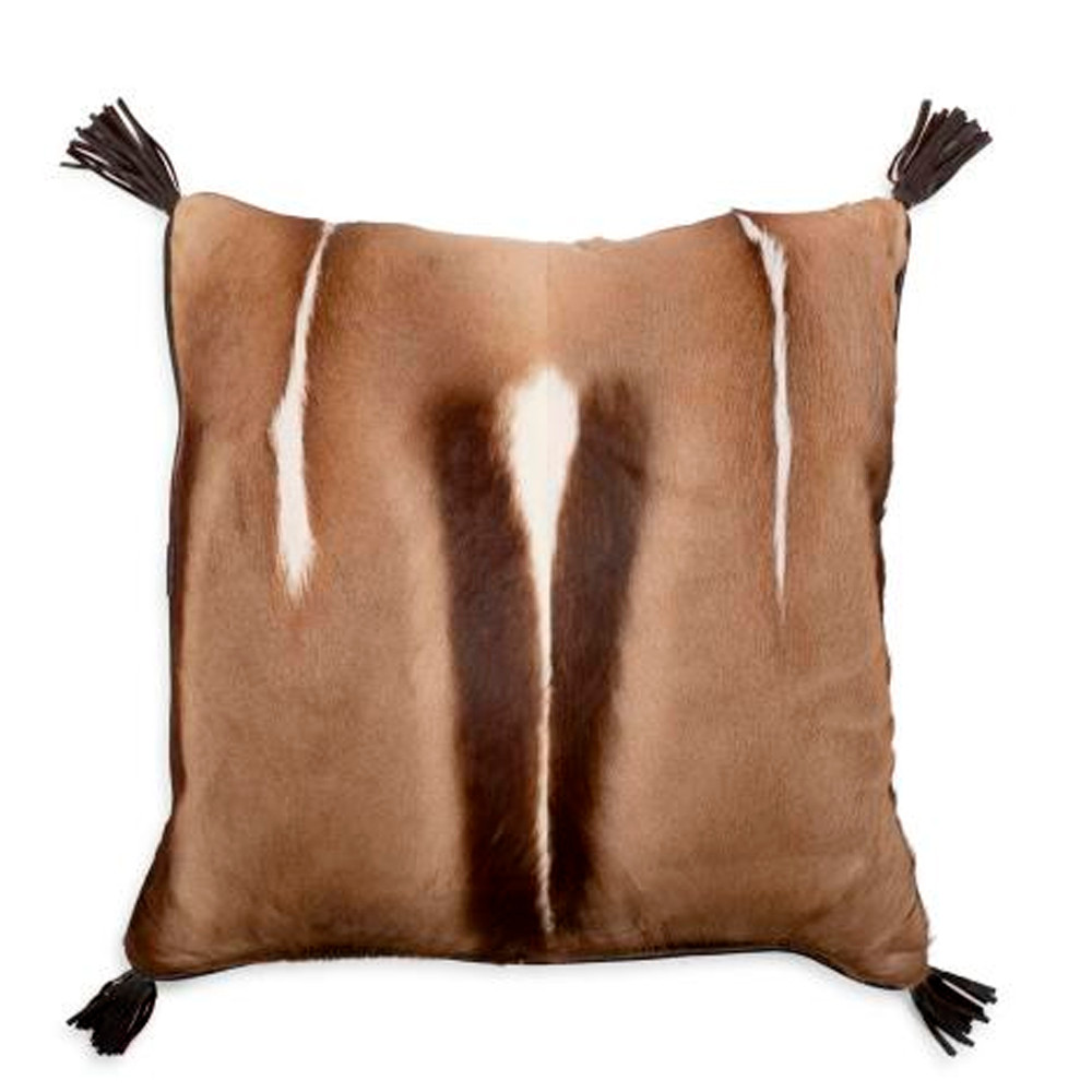 Springbok Hide Duo Pillow with Leather Trims - Between The Sheets