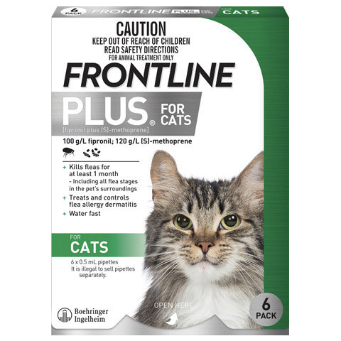 FRONTLINE PLUS (FIPRONIL PLUS (S)-METHOPRENE) FOR CATS