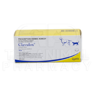 CLAVULOX PALATABLE TABLETS BROAD SPECTRUM ANTIBIOTIC 50MG