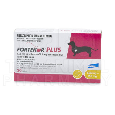 FORTEKOR PLUS 1.25 MG PIMOBENDAN/2.5 MG BENAZEPRIL HCL FOR DOGS