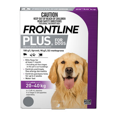 FRONTLINE PLUS (FIPRONIL PLUS (S)-METHOPRENE) FOR DOGS