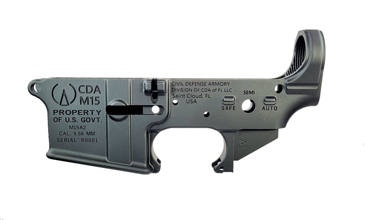 Retro Series Lower 5.56 / 223 Stripped Receiver - Civil Defense Armory
