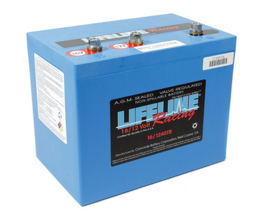 LIFELINE BATTERY 16 Volt 3 Post Battery | Track & Street Ready