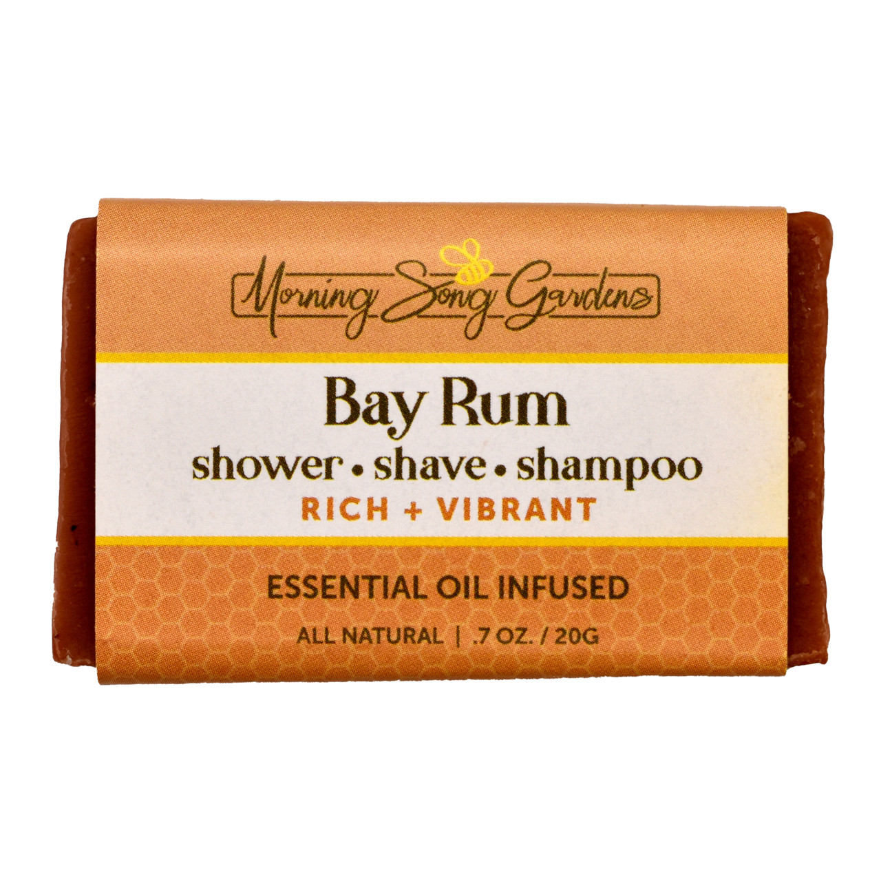 Bay Rum - Shower, Shave & Shampoo Bar (4.5 oz.) All Natural.