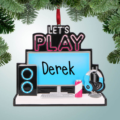 Personalized Teenage Computer Christmas Ornament
