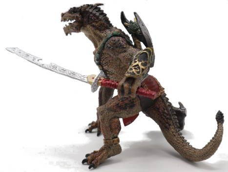Papo Mutant Dragon #38975 - Movable Jaw, Long Sword and Axe