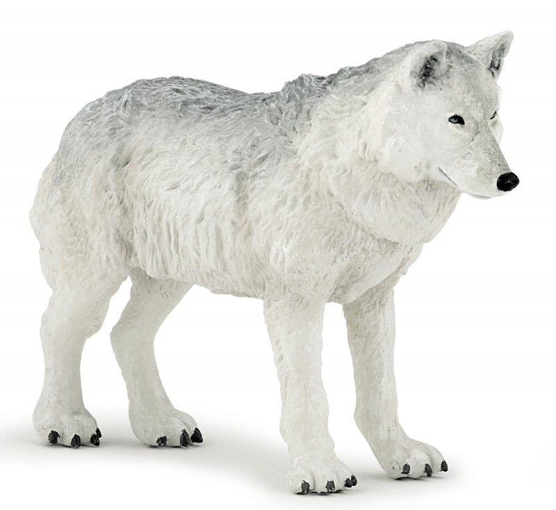 Papo Wild Animals - Arctic Wolf #50195 - White/Grey Fur Coat
