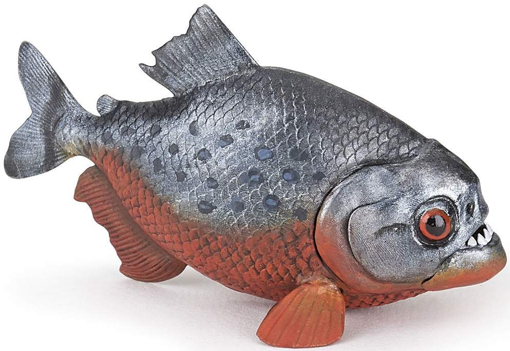 Papo Fish - Piranha #50253 - Vibrant Shiny Silver Scales