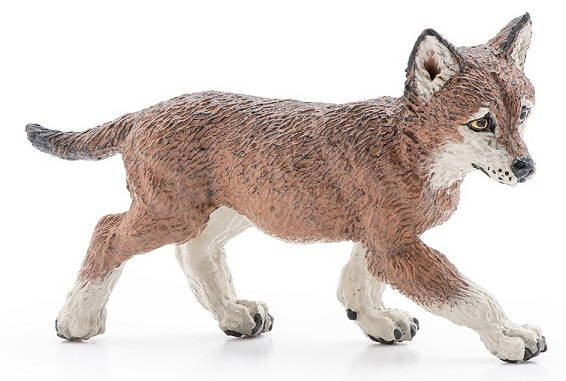 Papo Wolf Cub #50162 - Lovable Grey Cub, Trotting Pose