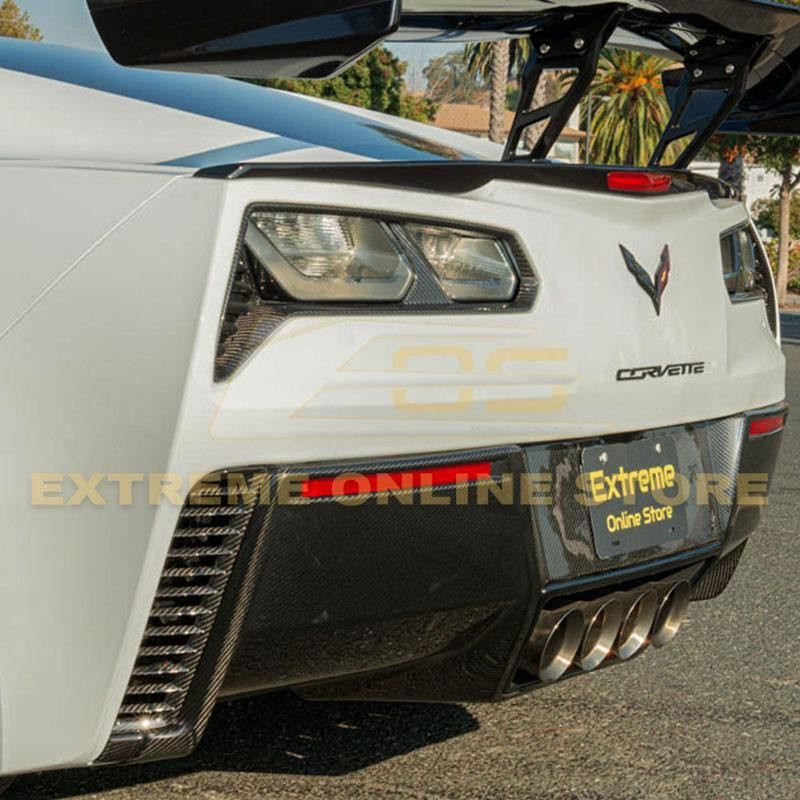 EOS Rear Bumper Diffuser - Carbon Fiber - C7 Corvette (DIFF-290-BKCF)