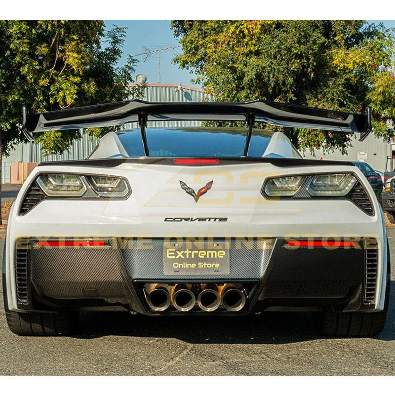 EOS Rear Bumper Diffuser - Carbon Fiber - C7 Corvette (DIFF-290-BKCF)