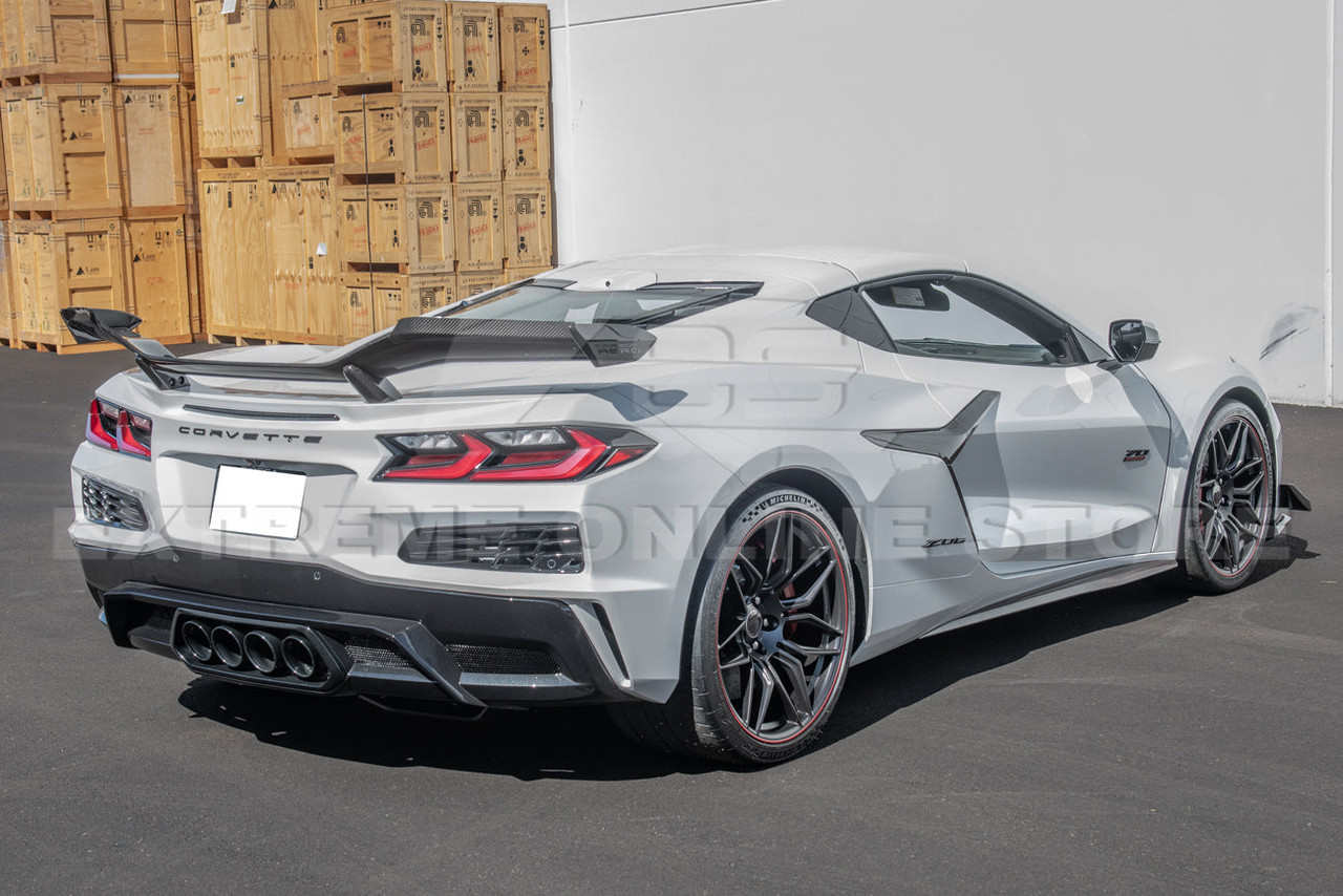 EOS High Wing Spoiler Wickerbill Add-On - Carbon Fiber - C8 Corvette ...