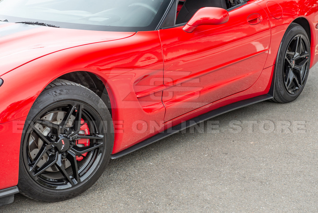 EOS ZR1 Style Side Skirts - Carbon Fiber - C5 Corvette (SS-229-BKCF)