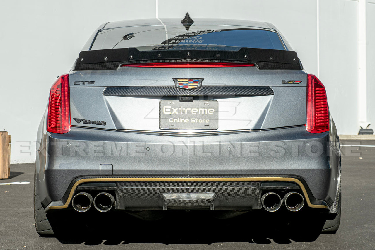 EOS Carbon Fiber Rear Spoiler w. Wickerbill - 16-19 Cadillac CTS-V ...