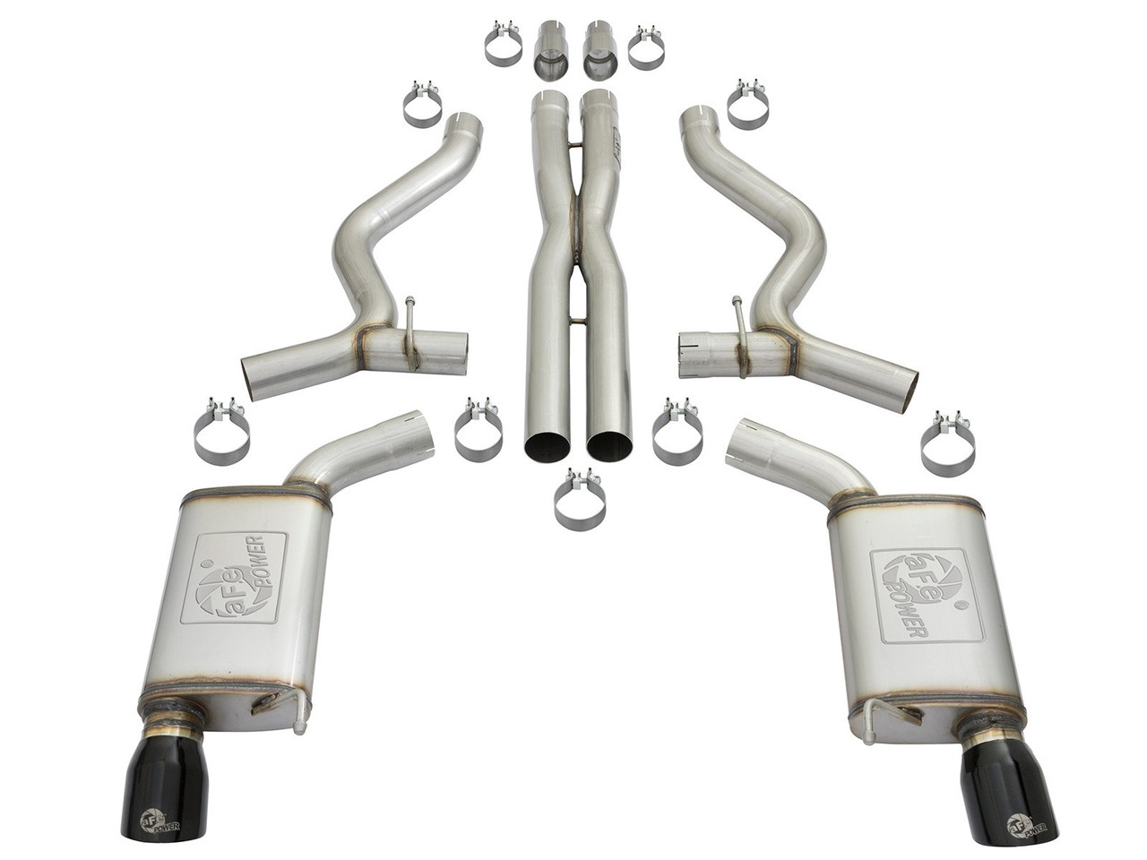 aFe Power Mach Force-XP Catback Exhaust w. Black Tips - 15-17 Mustang ...