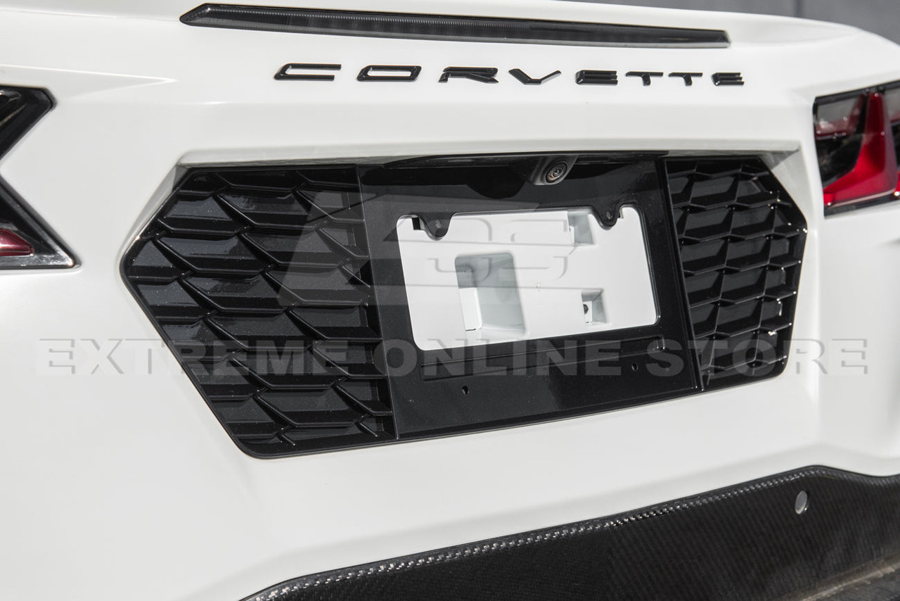 EOS License Plate Backing - Carbon Flash Metallic - C8 Corvette (VENT ...