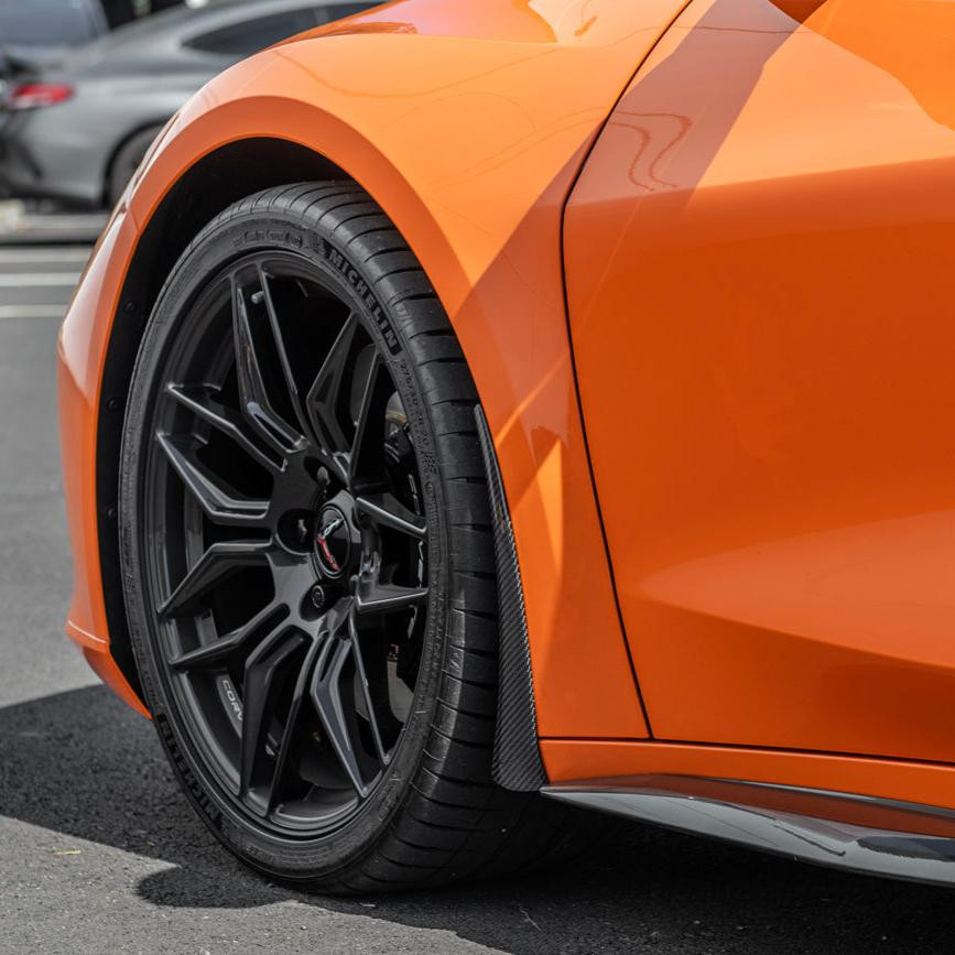 EOS Extended Splash Guards - Front - Carbon Fiber - C8 Corvette Z06 (MF ...