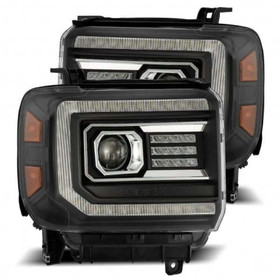 AlphaRex 14-18 GMC Sierra PRO-Series Proj Headlights Plank Style Black ...