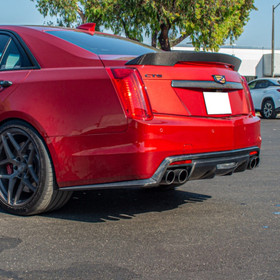 EOS Carbon Fiber Rear Diffuser - 16-19 Cadillac CTS-V (DIFF-647-BKCF)