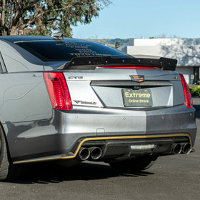 EOS Carbon Fiber Rear Spoiler w. Wickerbill - 16-19 Cadillac CTS-V ...